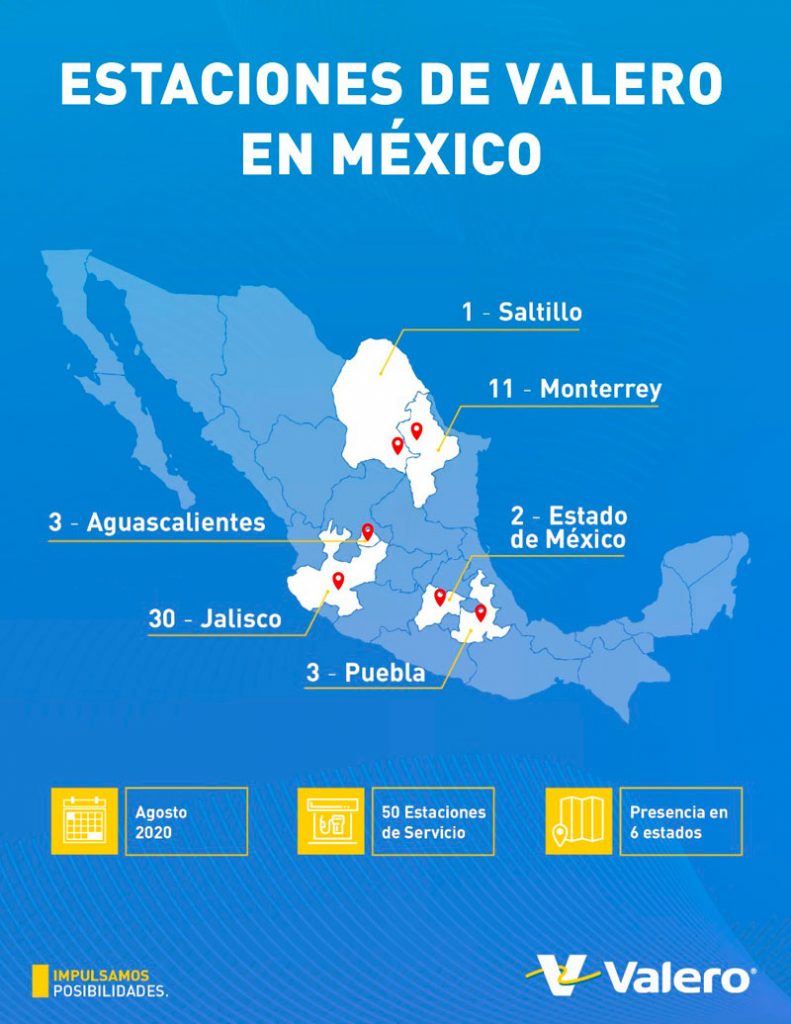 Valero llega a 50 estaciones de servicio en México – Petroquimex